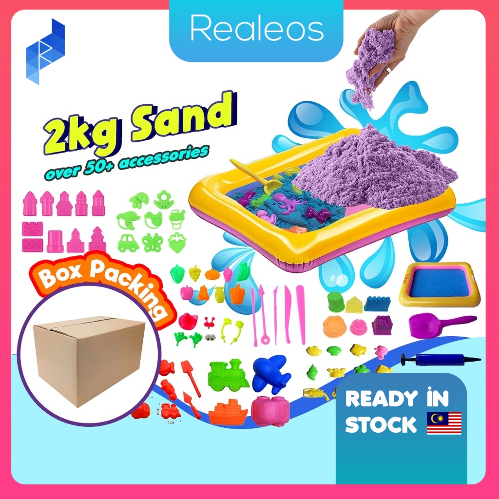 50PCS+ 2kg Realeos THE SAND Dynamic Eco Sand Castle Play Set Tools Play Diy Toy for Kids - R455 ...