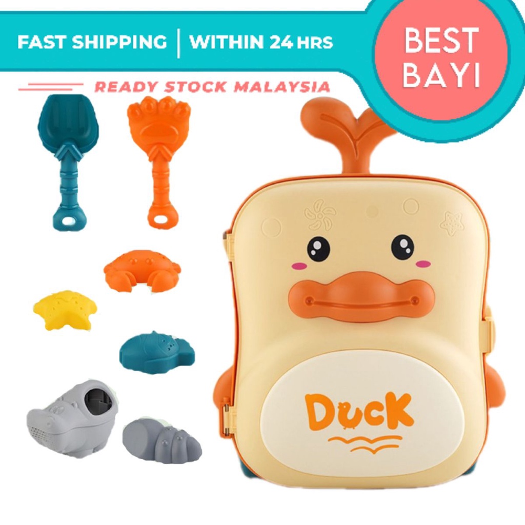 2 in 1 Kids Sand Castle Beach Toy Luggage Kids Shower Playset Mainan ...