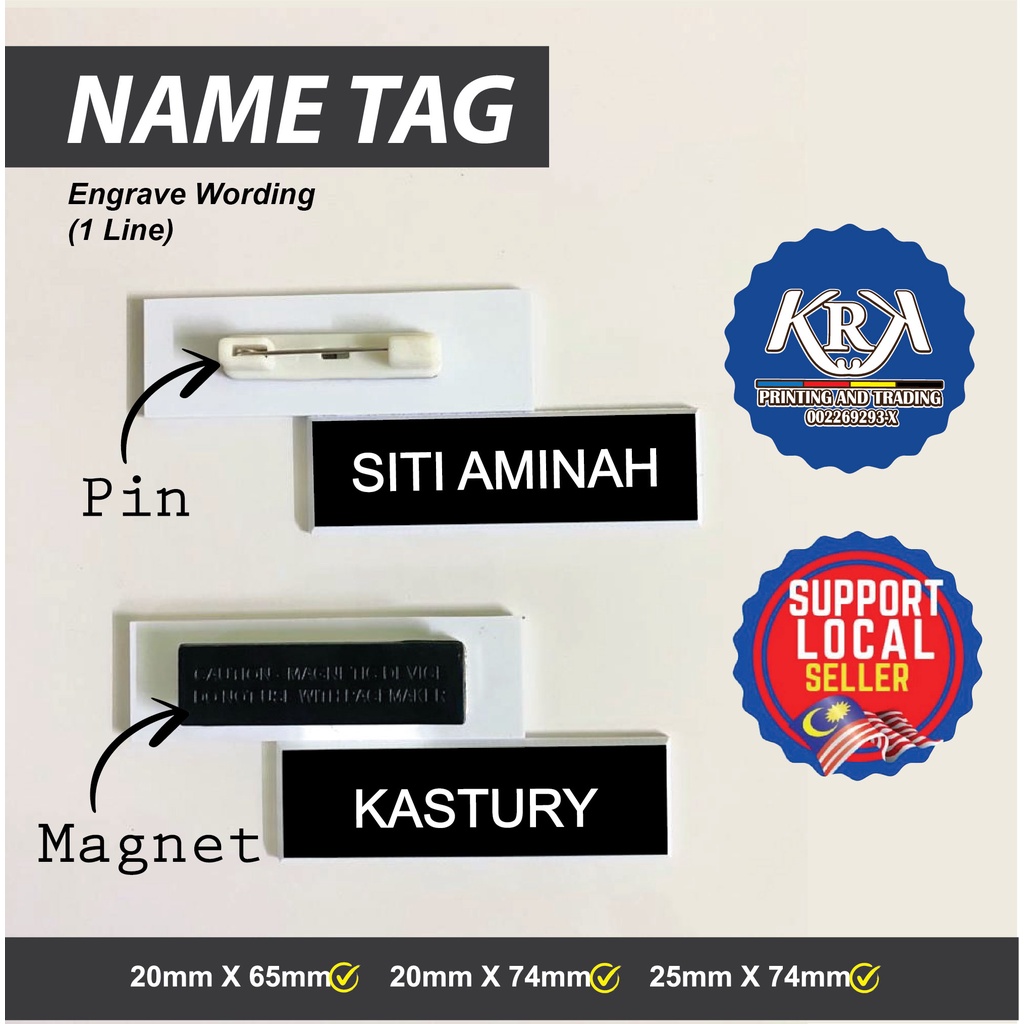 Engraving Name Tag MANGET/ PIN, Teacher's Name tag, Student's Name tag ...