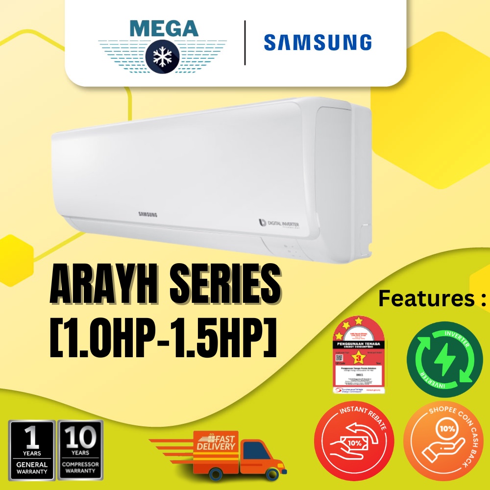 Samsung Aircond R32 RAC S-Inverter Premium (1.0HP - 2.5HP) | Shopee ...