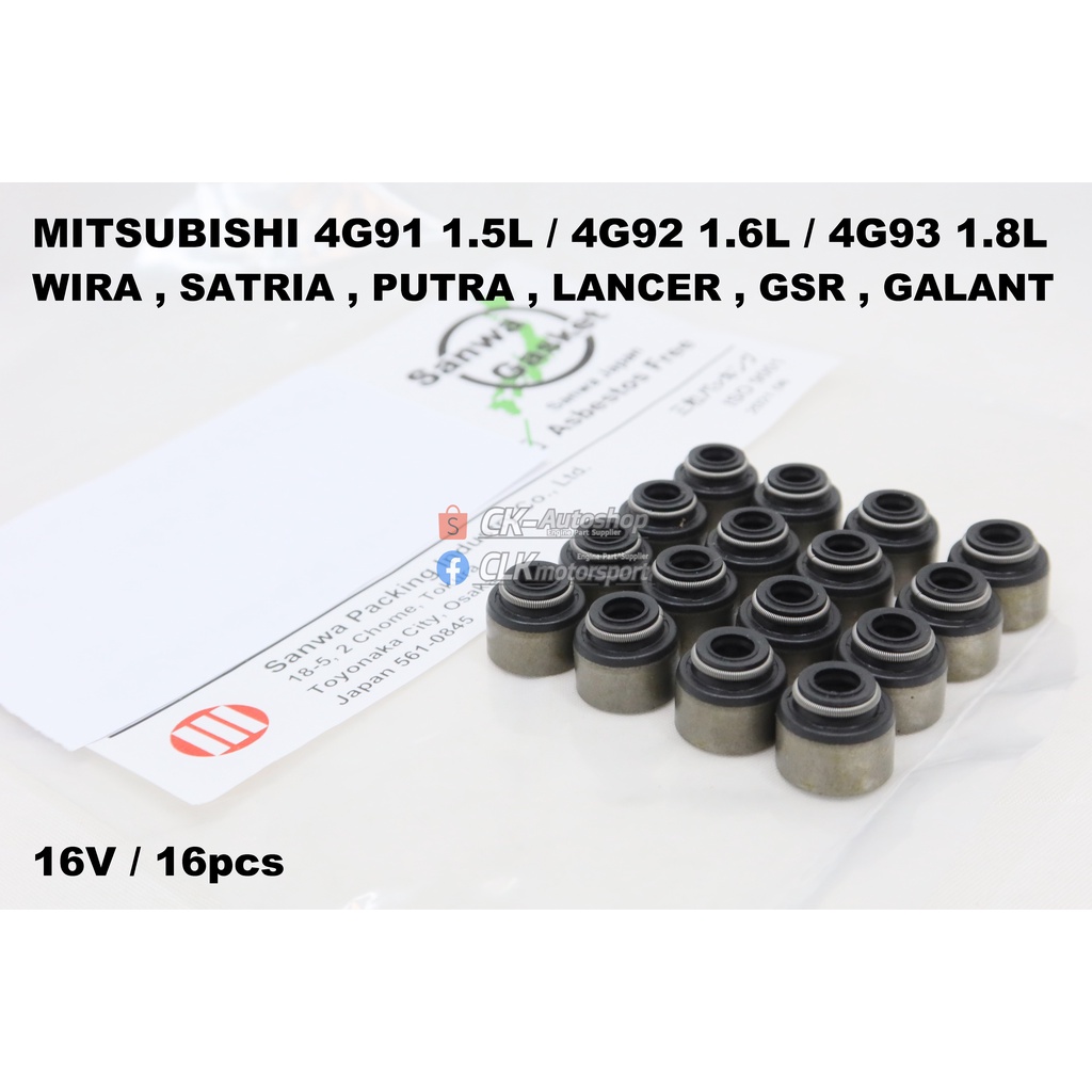 SANWA Japan Viton Valve Seal - Mitsubishi Proton 4G91 4G92 4G93 4G94 Wira Satria Putra Lancer ...