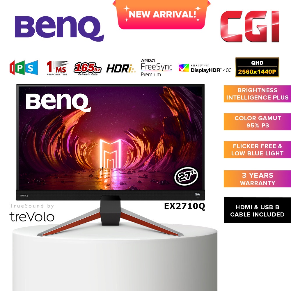 BenQ Mobiuz 27" EX2710Q IPS 2K HDR10 165Hz 1ms HDRi AMD Freesync Dual ...