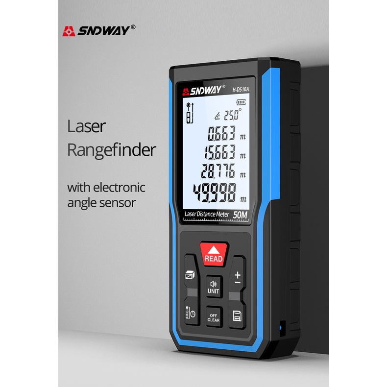 SNDWAY Upgraded Laser Distance Meter Digital Measurer Rangefinder ...