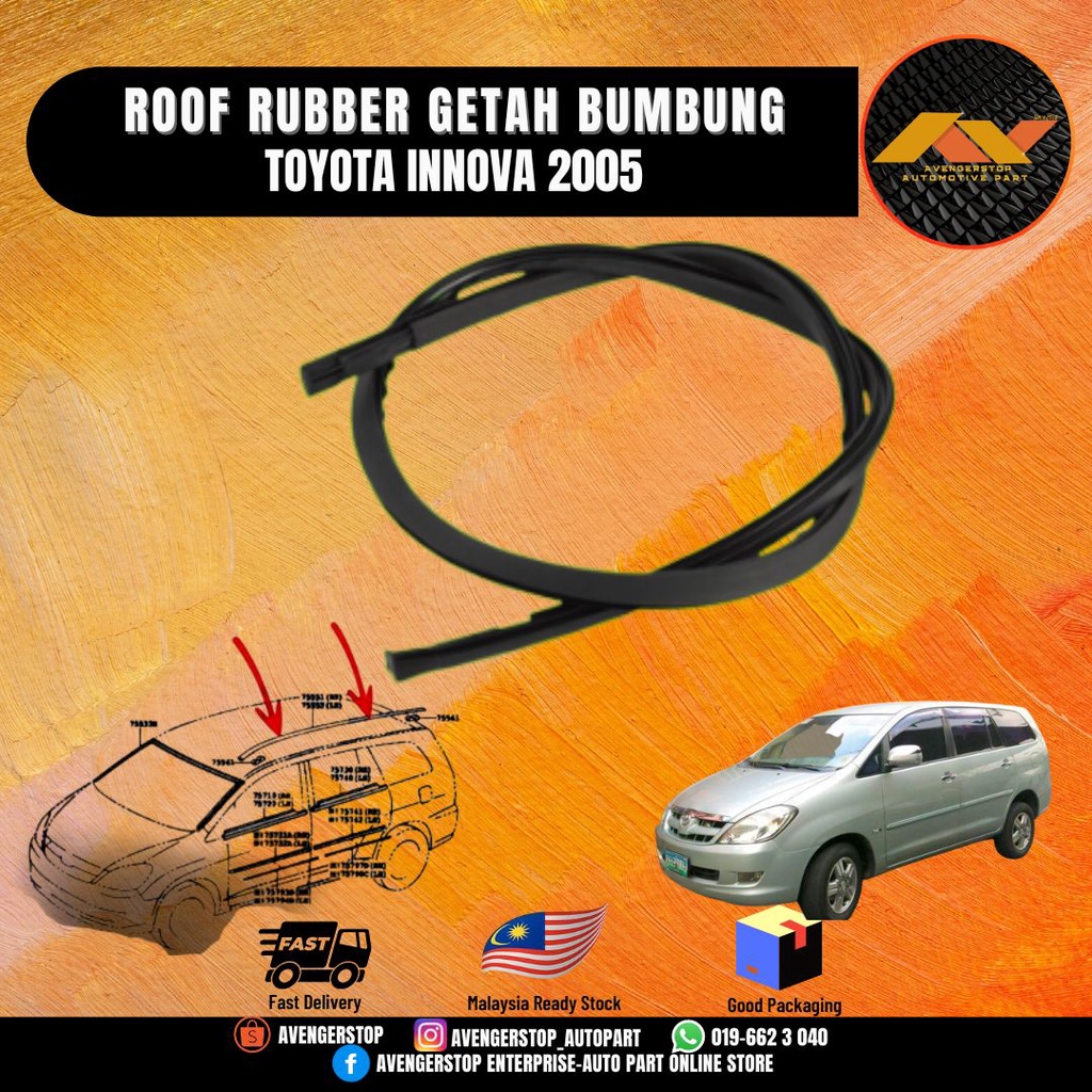 ORIGINAL TOYOTA INNOVA ROOF RUBBER BUMBUNG GETAH ATAS 100% NEW BARU ...