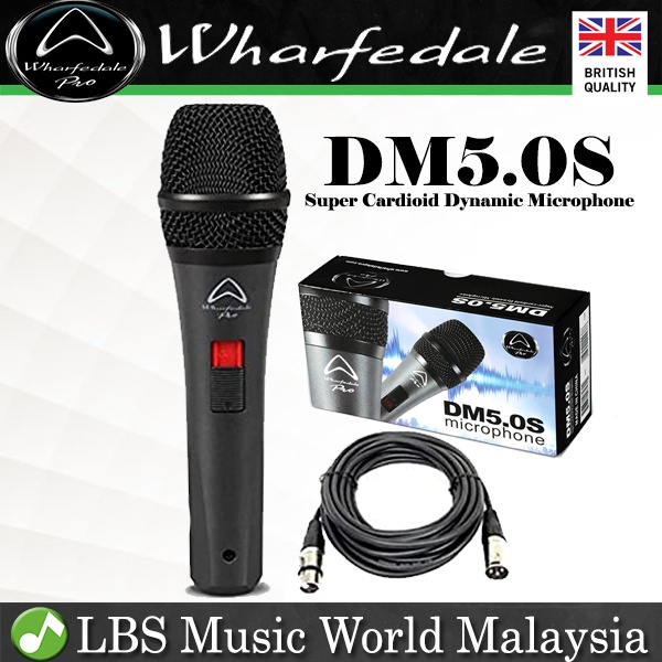 Wharfedale Pro DM5.0s Super Cardioid Dynamic Microphone with Mic Cable (DM5 DM5S) | Shopee Malaysia