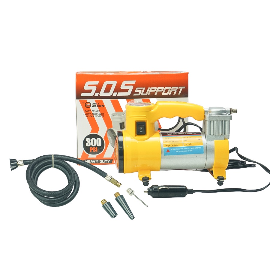 HEAVY DUTY Double Cylinder Portable Car Tyre Inflator Air Pump 12V Air ...