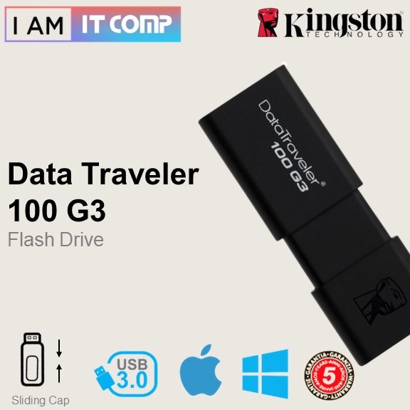 Kingston DataTraveler 100 G3 USB3.0 Flash Drive 128GB / 256GB - USB Pendrive ( DT100G3 ...