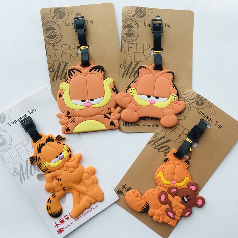 Garfield Luggage Signboard Cartoon Cute New Style Little Fat Cat Tag ...