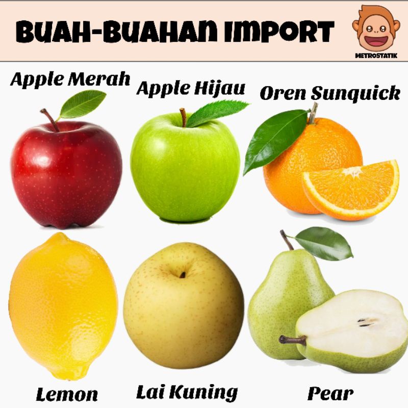 Mix Buah-Buah Import Segar ( 1Biji / 4 Biji ) | Shopee Malaysia