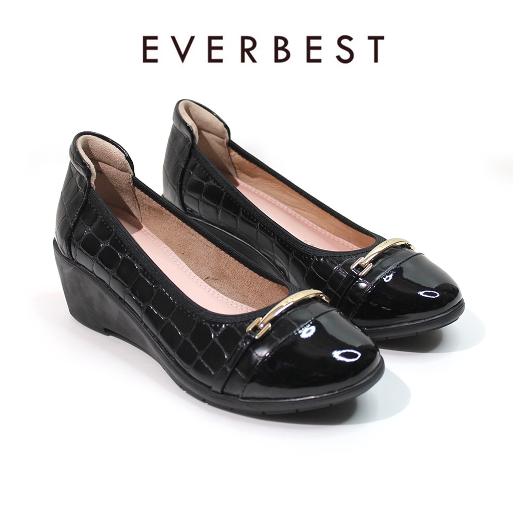 EVERBEST Women Comfort Wedges E0221231 Kasut Perempuan (Beige/Black ...
