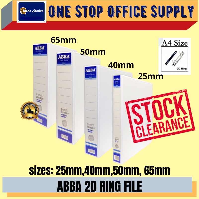 ABBA 2D PVC Ring File (A4) / Fail Kulit Keras / White File / Fail Putih ...