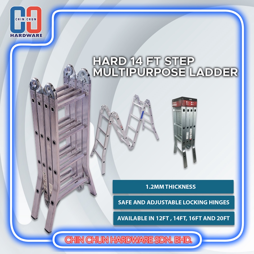 HARD 14ft14 steps MULTIPURPOSE LADDER|TANGGA|14 LANGKAH TANGGA|TANGGA ...