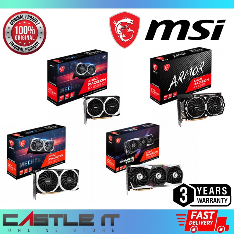 MSI AMD ATI RADEON Graphic Card RX6800XT / RX 6800 XT / 6500 / RX 6600 ...