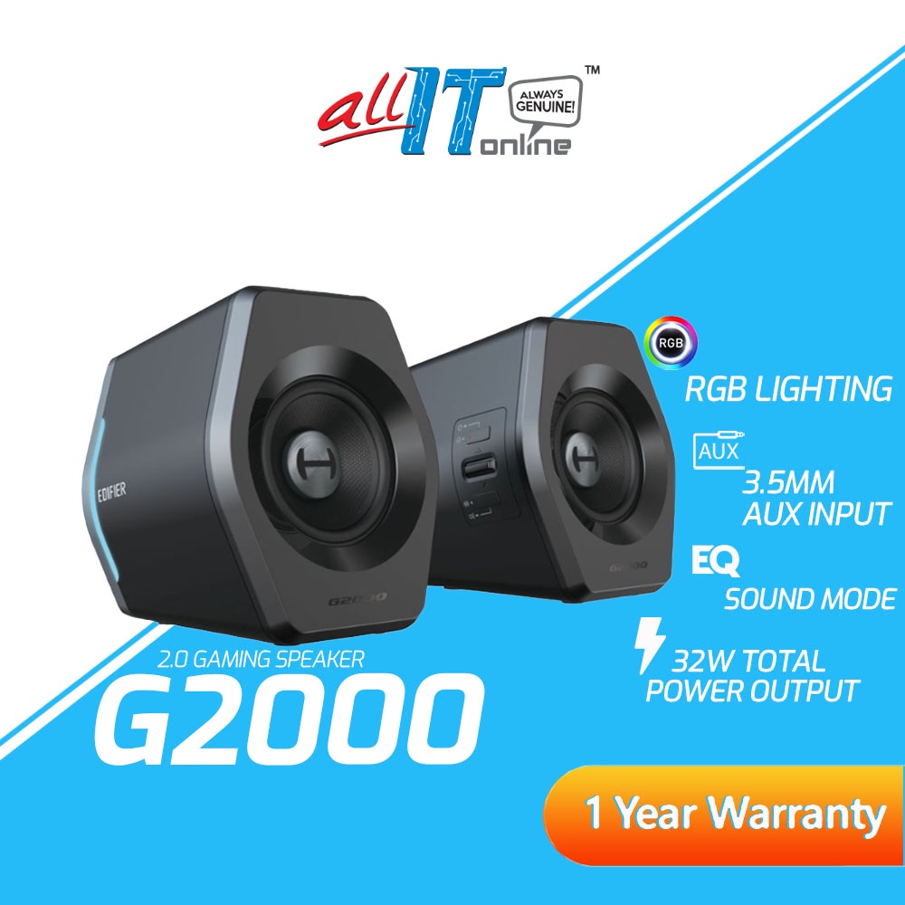 Edifier G2000 2.0 Gaming Speakers with USB soundcard, LED & Powerful Bass | Shopee Malaysia