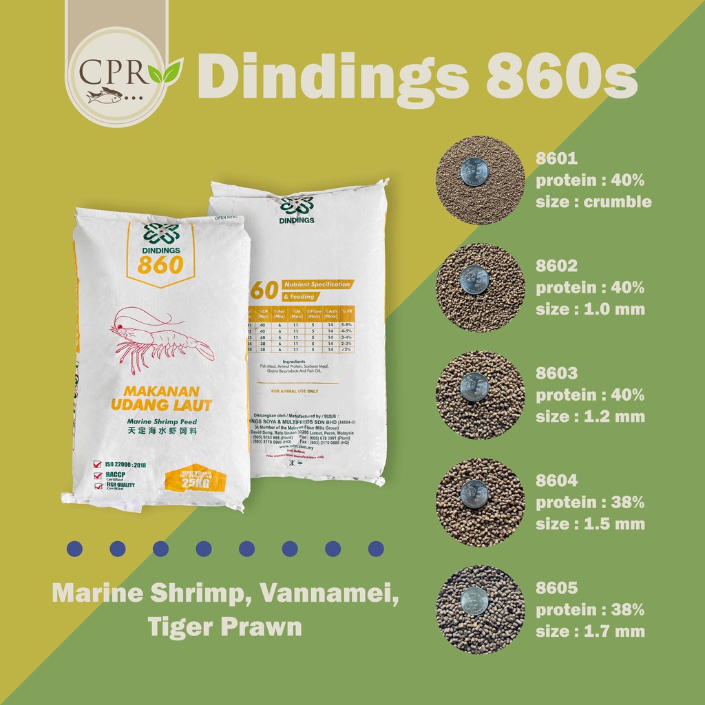 [CPR FEED] Dindings 860 high protein shrimp feed 25kg (makanan udang ...