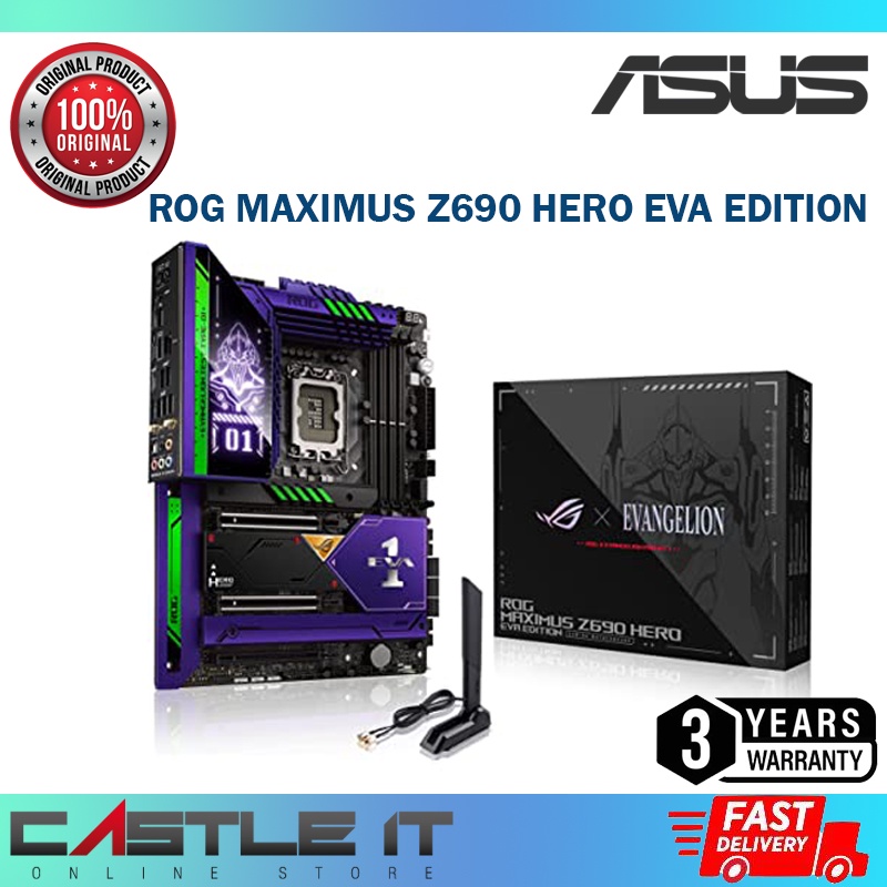 Asus Z690 ROG MAXIMUS HERO EVA EDITION ATX Motherboard Intel 12th Gen ...