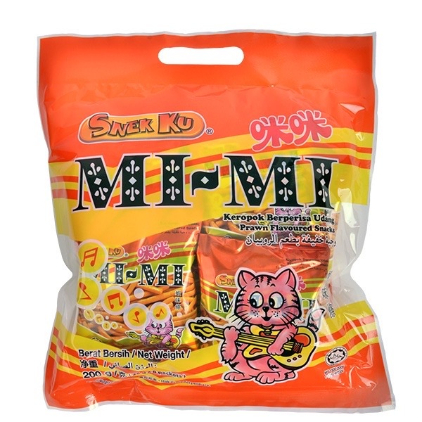 Snek Ku Mimi Prawn Flavoured Snack Family Pack Jajan 8X25G | Shopee ...