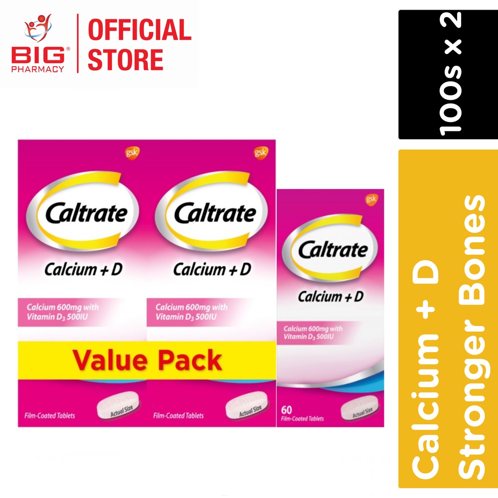 Caltrate 600+D (Pink) 2X100s FOC 60s | Shopee Malaysia