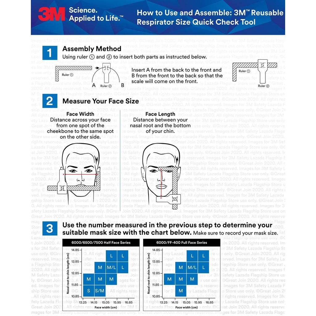 3M 6502QL Reusable Respirator Set /Gas Mask Safefy Protection Filter Dust Chemical Mask Spray ...