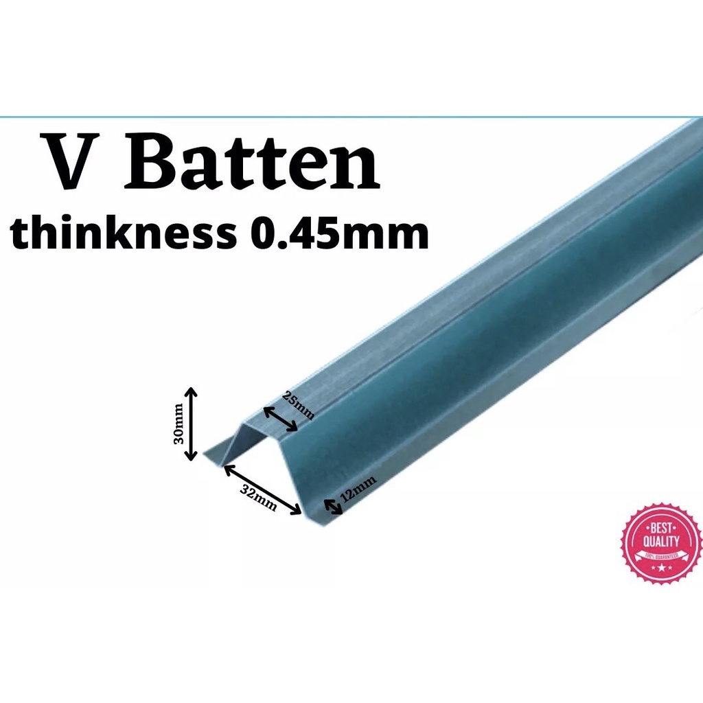 2 METER x 0.45mm ROOFING BATTEN BESI BATTEN BESI BIRU BESI ATAP BESI ...