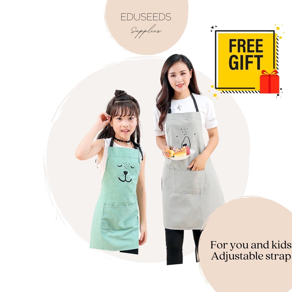 [Ready Stock] Kid Kitchen Cute Apron Children Cooking Baking Chef Apron ...