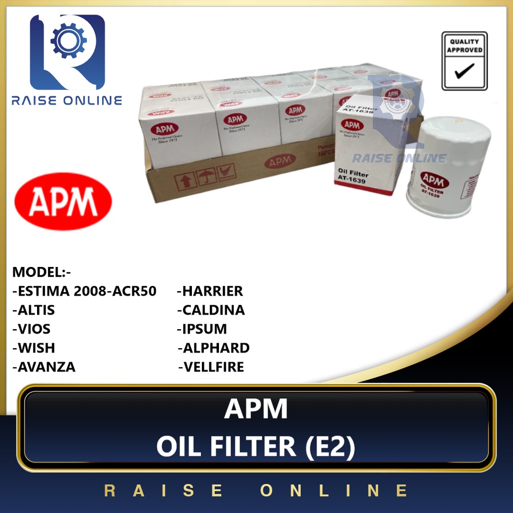 APM GENUINE TOYOTA OIL FILTER 90915-YZZE2 VIOS ALTIS CAMRY WISH ESTIMA ...