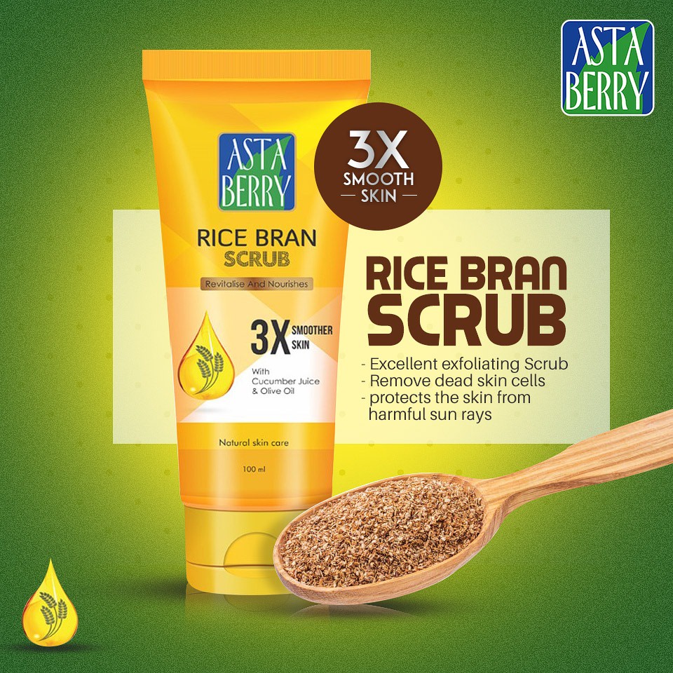 Astaberry Rice Bran Scrub 100ml | Shopee Malaysia