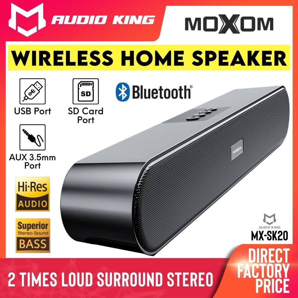 MOXOM Speaker Wireless Soundbar Speaker Black Bluetooth Speaker Home ...