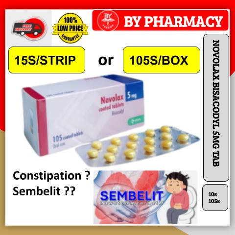 NOVOLAX BISACODYL 5MG TAB 15s/strip OR 105s/box (alternative to ...