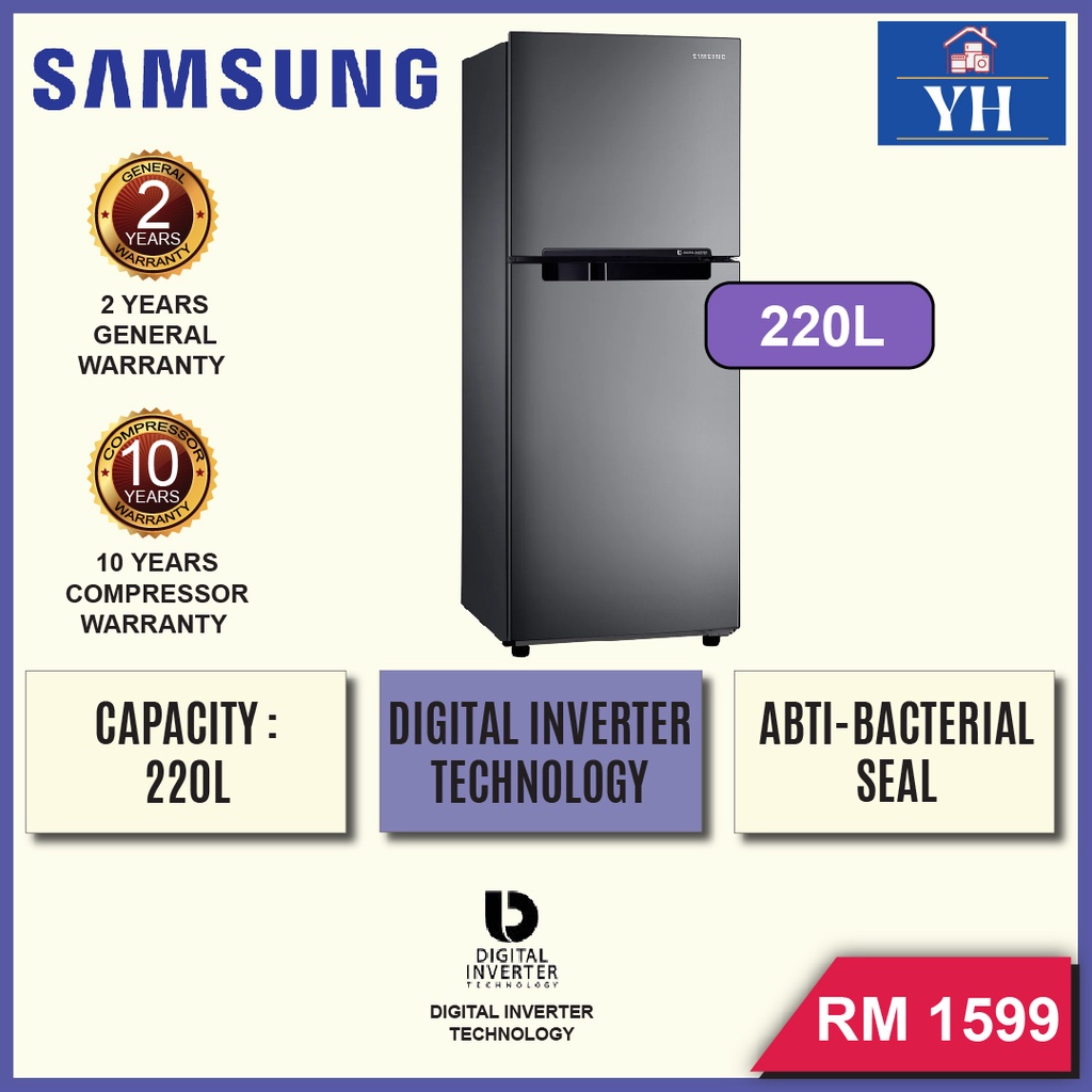 Samsung 220L Digital Inverter Technology 2 Door Top Mount Freezer ...