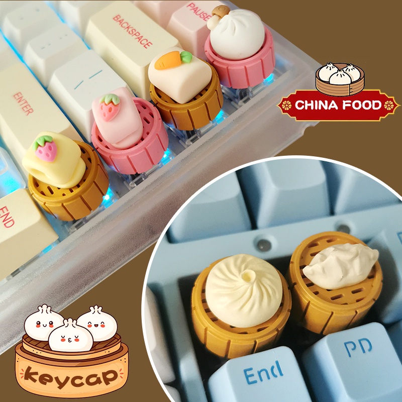 Gourmet Keycap Mechanical Keyboard Dedicated Bun Dumpling Resin ESC ...