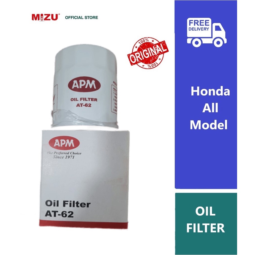 MIZU APM Genuine Honda Oil Filter - Honda All Model Oil Filter | Shopee ...