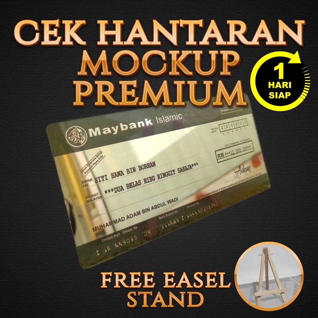 CEK HANTARAN REPLIKA (MOCKUP CHEQUE) - SIAP DALAM 2 HARI! | Shopee Malaysia