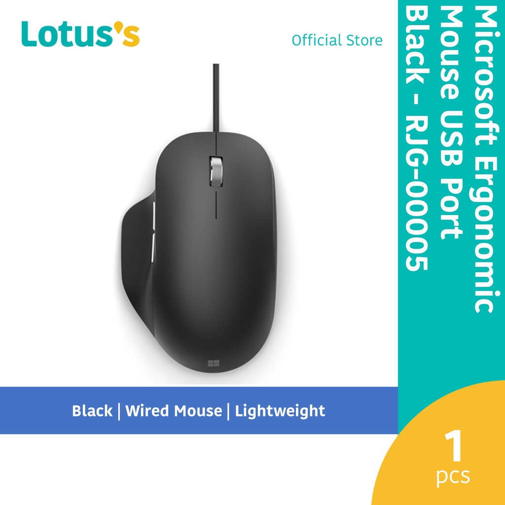 Microsoft Ergonomic Mouse USB Port Black - RJG-00005 | Shopee Malaysia