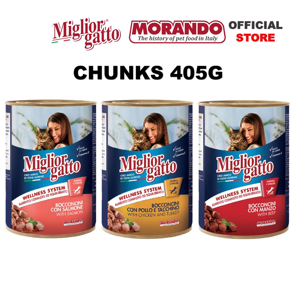 MORANDO MIGLIORGATTO Chunks Cat Can Food (405g) | Shopee Malaysia