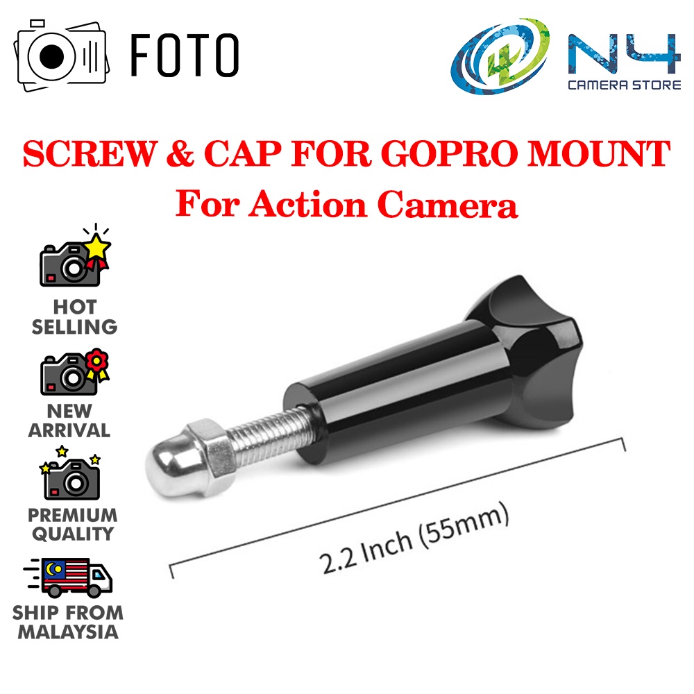 Foto Screw & Cap Gopro Mount For a Action Camera (st-01) | Shopee Malaysia