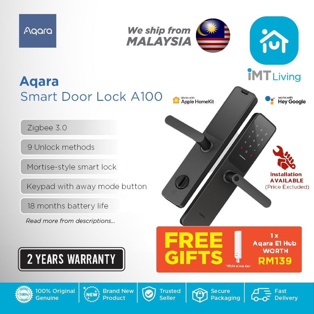 Aqara Smart Door Lock A100 Zigbee | 2 Years Official Warranty | Google ...