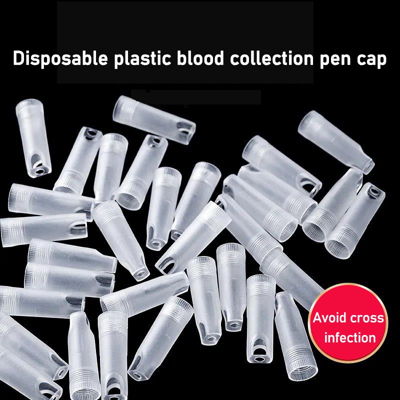 100pcs Disposable plastic blood collection pen cap single-head bleeding ...