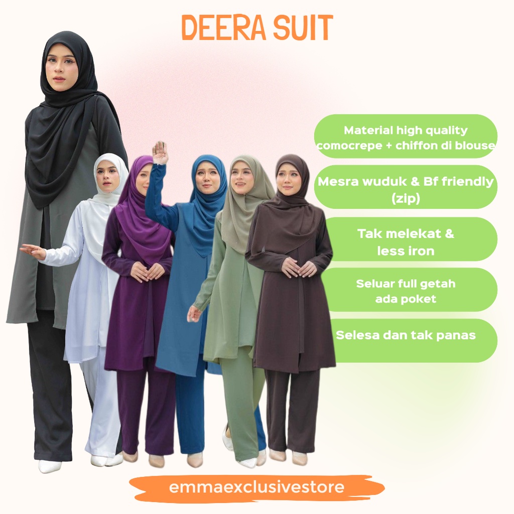 Suit Muslimah Suit Less Iron Suit Perempuan Murah Deera Suit Ironless ...