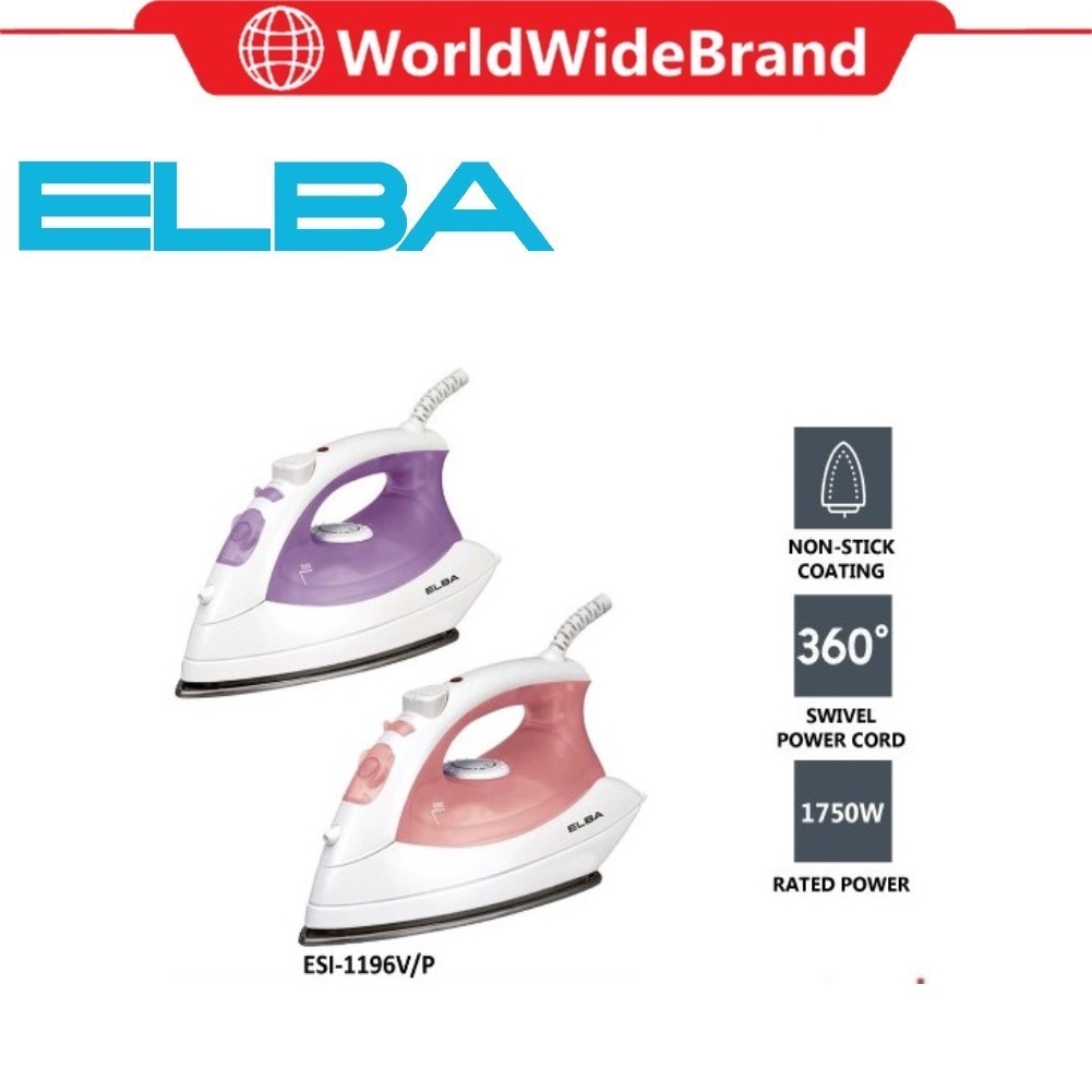 ELBA Steam Iron ESI-1196 Dry, Steam & Spray Function 1450 - 1750W ...