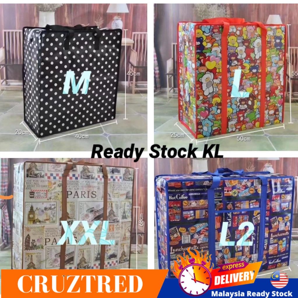 Beg Guni Besar Berzip Laundry Beg Recycle Beg Plastic Balik Kampung ...