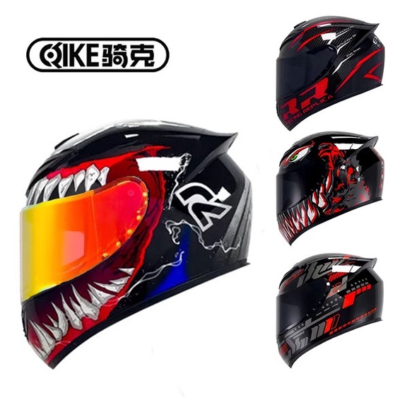 qike 111 Full Face Motorcycle Helmet with black Lens Stylish Fast ...