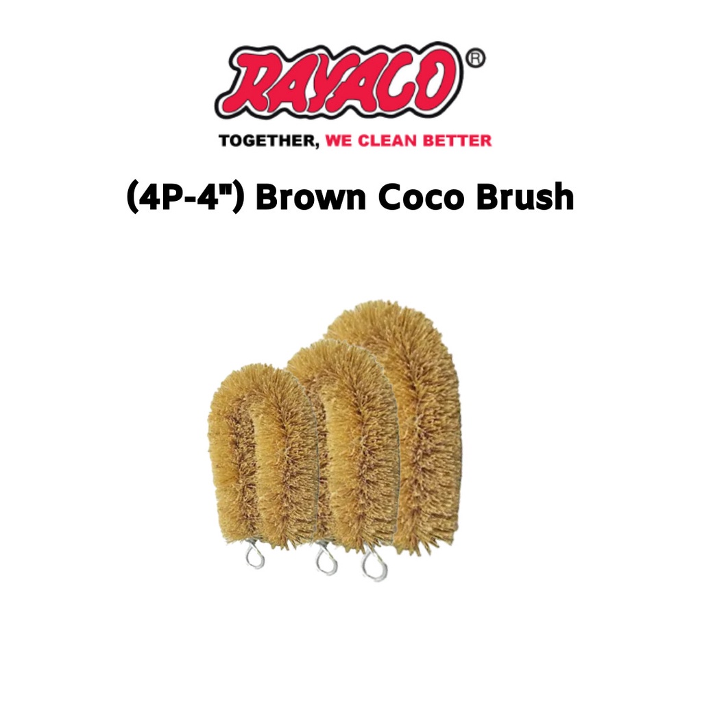 Rayaco | 4P-4" - Brown Coco Brush R011 | Berus Sabut | Shopee Malaysia