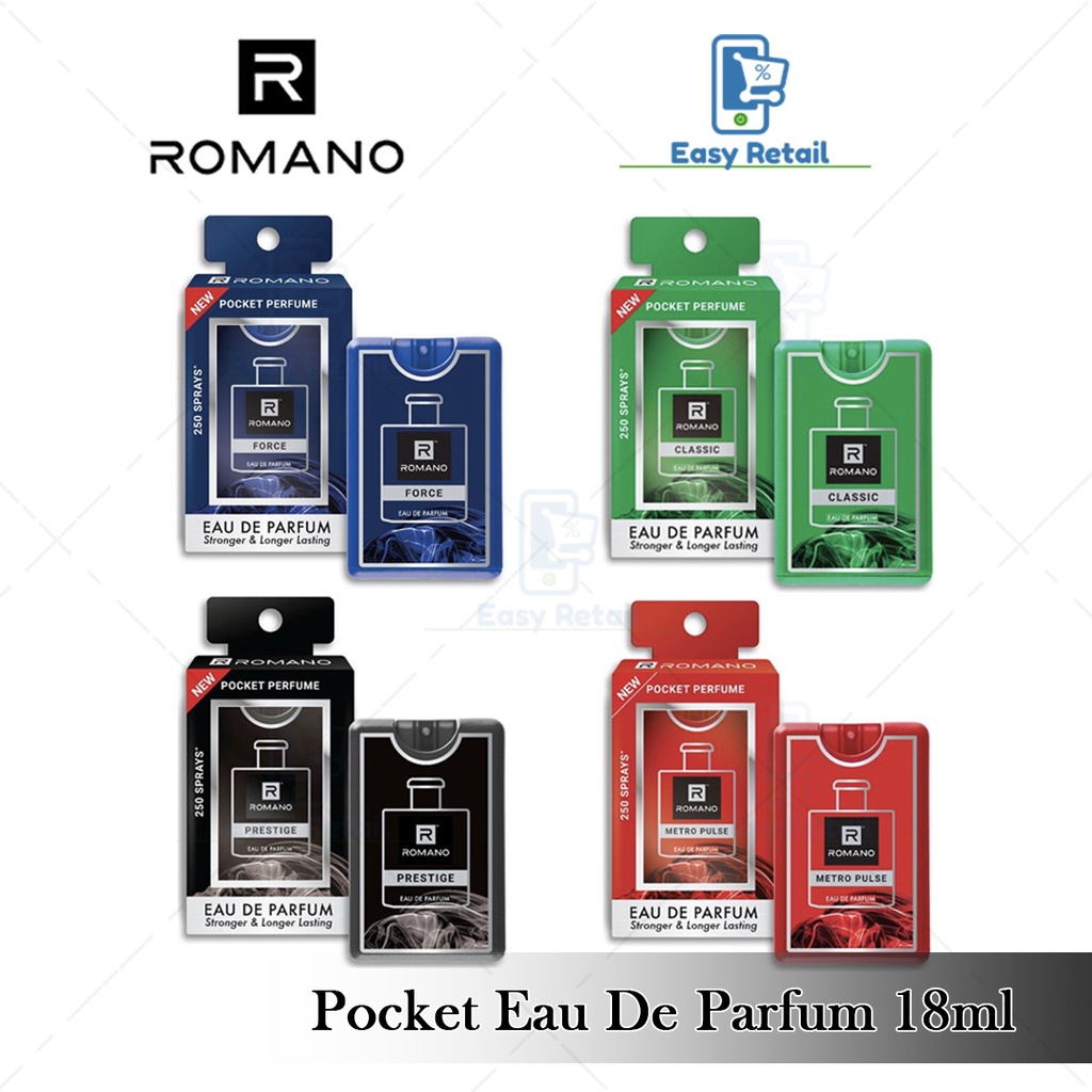 Romano Pocket EDP / Parfum / Perfume 18ml ( Force / Classic / Prestige ...