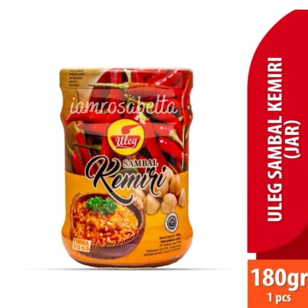 Ready to Eat ULEG Sambal Kemiri / Buah Keras/ Candlenuts Botol 180g ...