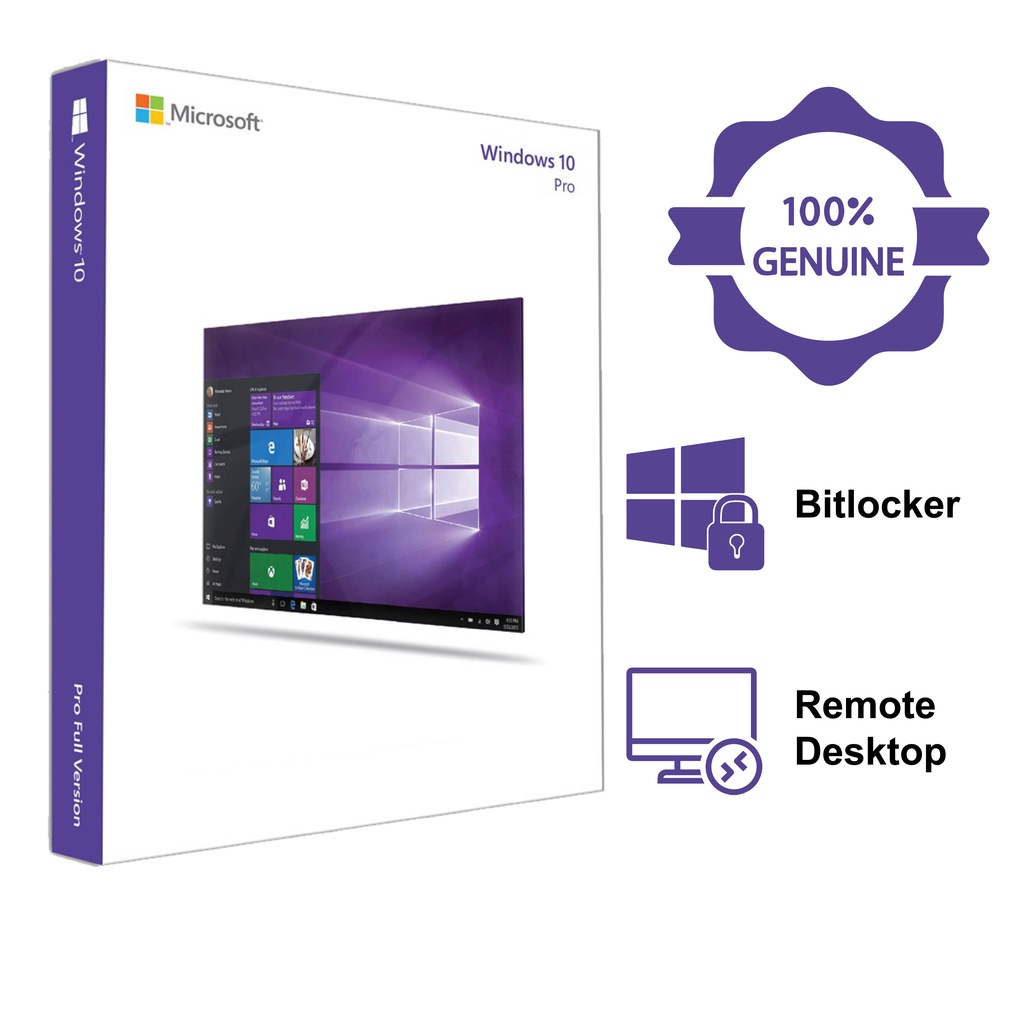 Microsoft Windows 10 Pro Professional English 64bit 100% Original ...