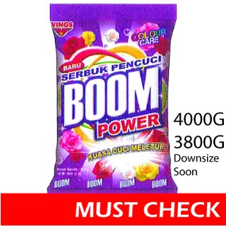 BOOM CLEANING POWDER DETERGENT 3.8KG REGULAR, LIME, ULTRA & COLOR ...