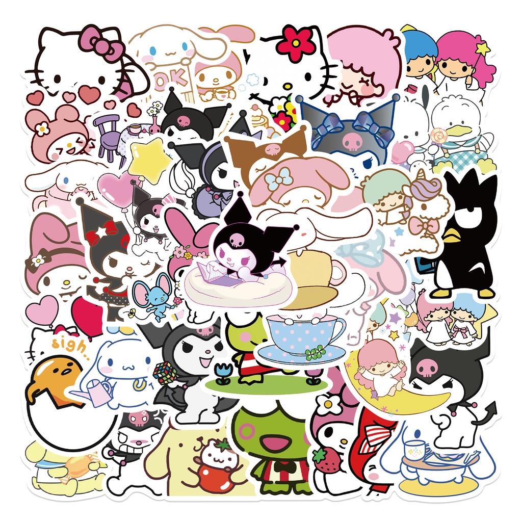 50 Pcs Kawayi Cartoon Collections Waterproof Pvc Stickers Shopee Malaysia