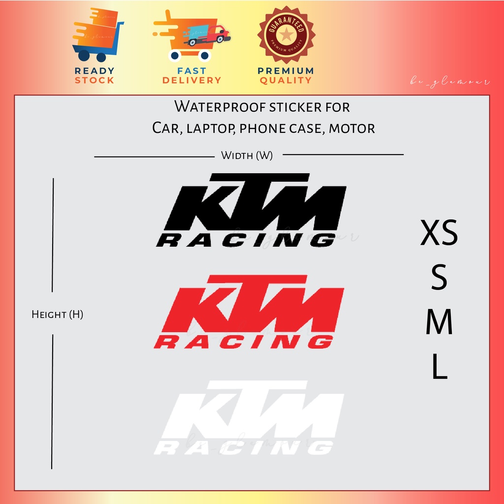 KTM Racing Reflective Stickers stiker racing motogp superbike pantulan ...