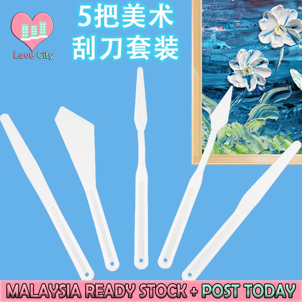 6pcs Plastic Palette Knives Scraper Shove Knife Painting Artist Oil ...